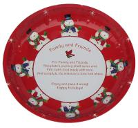 China Christmas Round Tin Serving Trays for sale