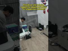 Proporcionar soporte técnico in situ para las pruebas de equipos a clientes de Singapur