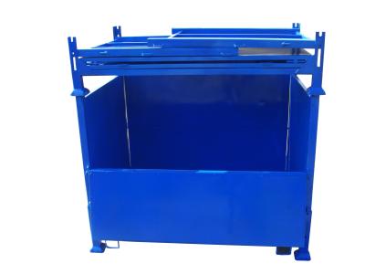 China heavy duty foldable and stackable solid metal container work with forklift for sale