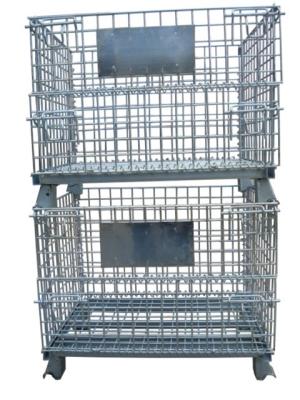 China stackable wire mesh folding storage box for sale