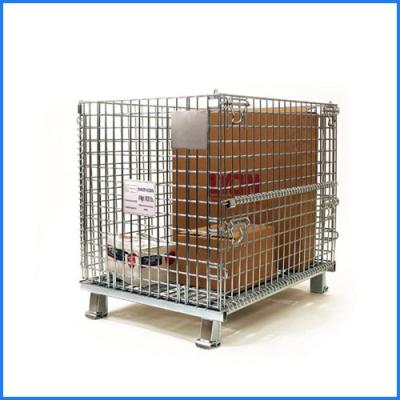 China Industrial galvanized foldable roll metal wire mesh storage cage for sale