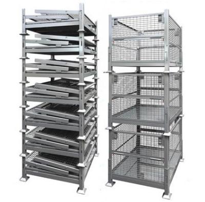 China Storage Wire Pallet Container Stackable Wire Mesh Pallet Cage for sale