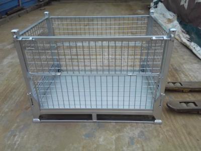 China Heavy Duty Warehouse Folding Steel Cargo Wire Mesh Crate for sale