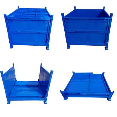 China Heavy Duty Industrial Stackable Folding Steel Pallet Containers for sale