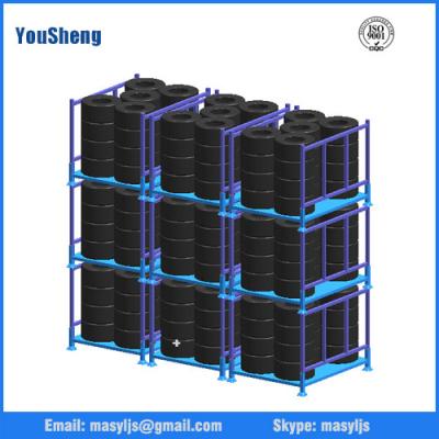 China Stackable tire shelf folding storage rack for sale