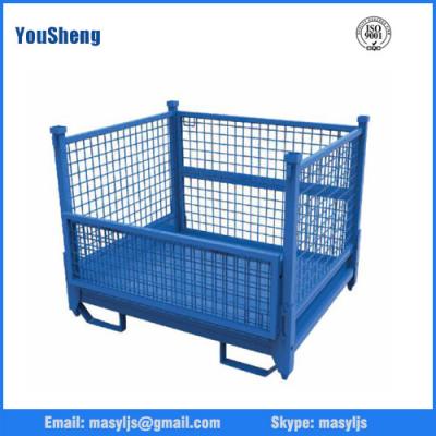 China Collapsible Metal Storage Mesh Stillage Pallet Box Wire Containers for sale