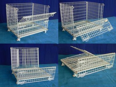 China Storage containers collapsible welded galvanized wire mesh storage container for sale