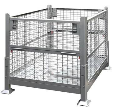 China removable collapsible baskets 4 layer stackable stillage cages galvanized mesh box wire cage metal bin for sale