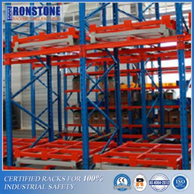 China ODM Customized Gravity Push Back Steel Racking System with Intensive Storage for sale