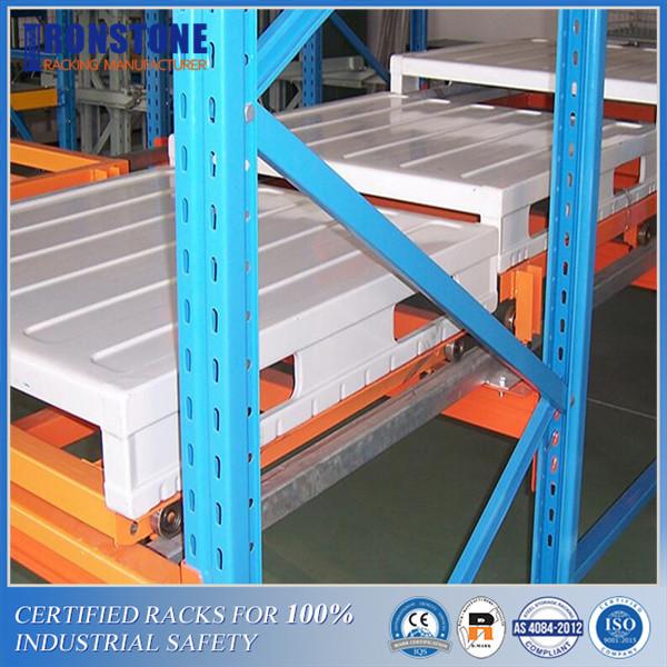 Het Rekken van LIFO Live Storage Push Back Pallet met Veelzijdigheid en Hoge Verenigbaarheid