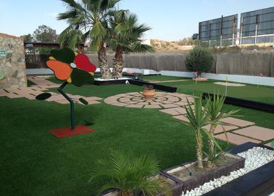 China C Shape False Grass For Gardens Curly Natural Looking Olive Color 2 Meters for sale
