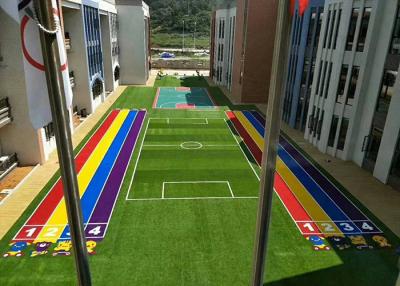 China Monofilament PE Synthetic Sports Turf Diamond Shape 30 Mm Height Green Color for sale
