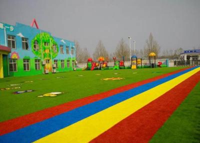China PE + PP Material Kindergarten Flooring With Flat Yarn Shape Light Green for sale