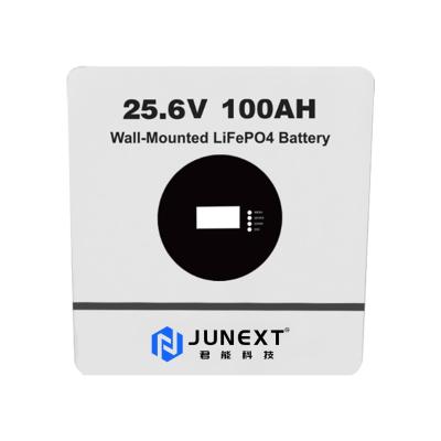 중국 24V 25.6V LiFePO4 벽에 장착된 배터리 100Ah 가정용 태양 에너지 저장 배터리 시스템 판매용