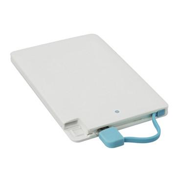 China Lightweight Mobile Portable Power Bank Micro USB Cable 2500mAh Card for sale