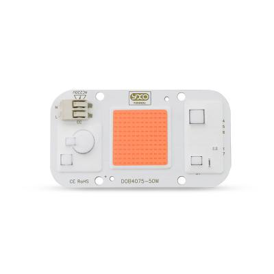 China Hydroponic AC 110V 220V 20W 30W 50W solderelss cob led grow light chip full spectrum 380nm-840nm for Indoor Plant Seedli for sale