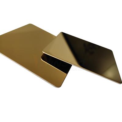 China SS 201 Titanium Gold 8k No 8 Mirror Finish Stainless Steel Sheet for sale