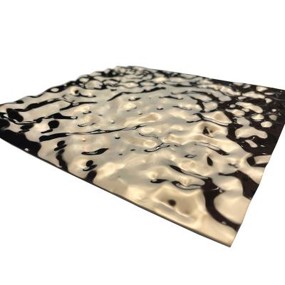 Cina Ss 201 lamiera di acciaio di 304 316 Rose Gold Embossed Ripple Stainless in vendita