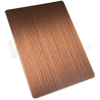 Cina la mano decorativa dello strato di acciaio inossidabile di 1500mmx3000mm ha annerito il bronzo rosso spazzolato in vendita