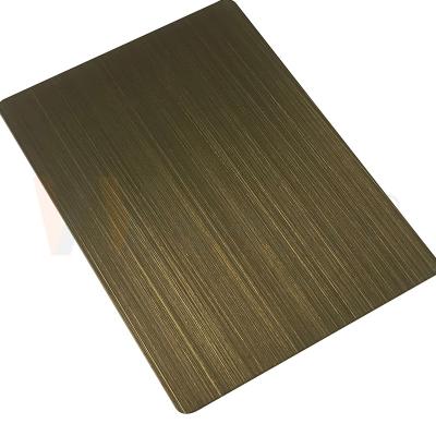Cina 316 la mano decorativa dello strato 3mm di acciaio inossidabile ha annerito il bronzo verde spazzolato in vendita