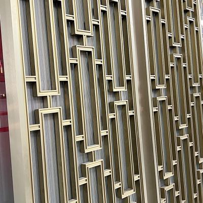 Cina Divisione ricoprente dorata decorativa della stanza di acciaio inossidabile per il salone in vendita