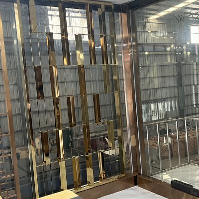 China Simple Design Metal Titanium Modern Screen 0.4-20mm Decorative Room Divider Stainless Steel for sale
