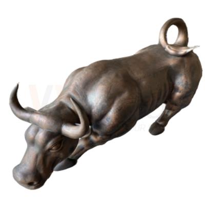 Cina Scultura bronzea antica di forma della mucca che piega montaggio su ordinazione di acciaio inossidabile in vendita