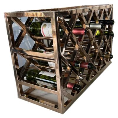 Cina Scaffale di superficie non sbiadito Rose Gold del vino del metallo dello specchio di montaggio di metallo di acciaio inossidabile in vendita