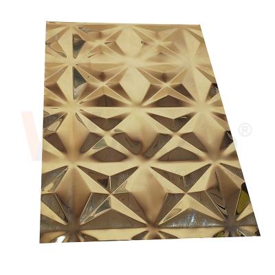 Cina Lo specchio di titanio ornamentale dell'oro 5x10 ha impresso lo strato finito di acciaio inossidabile in vendita