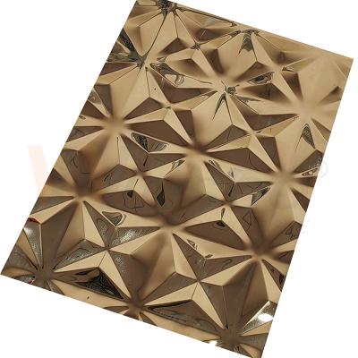 Cina Lo specchio di titanio ornamentale dell'oro 5x10 ha impresso lo strato finito di acciaio inossidabile in vendita