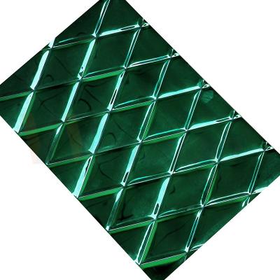 Cina 1mm ha impresso lo strato Jade Green PVD di acciaio inossidabile che ricopre la piccola forma del rombo in vendita