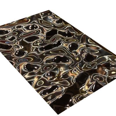 Cina L'ondulazione media ricoprente dell'acqua di dimensione della lucidatura di Rose Gold PVD ha impresso il piatto d'acciaio in vendita