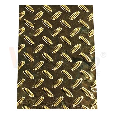 Cina Piatto di scivolo di Diamond Embossed Stainless Steel Sheet del grano del riso anti con colore di titanio dell'oro in vendita