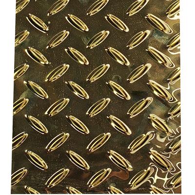 Cina Piatto di scivolo di Diamond Embossed Stainless Steel Sheet del grano del riso anti con colore di titanio dell'oro in vendita