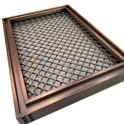 China Rhombus Shape Grid PVD Color Decorative Stainless Steel Mesh For Home Decoration for sale
