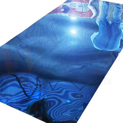 China AISI 316 316L Sapphire Blue Color Coated Stainless Steel Sheet Mirror Finish Customize Thickness for sale