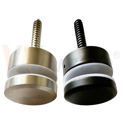 Cina Hairline Black Satin M10 Advertising Screw AISI 304 316 Stainless Steel Standoff Pin Glass Adaptor Fit For 8mm-12mm 24mm in vendita