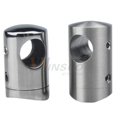 Cina SS 304 316 Balustrade Fittings Mirror Satin Cross 1/2'' 16mm 19mm Stainless Steel Bar Holder For 38.1mm 44.4mm 2'' Pipe in vendita