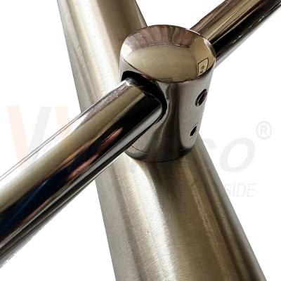 Cina SS 304 316 Balustrade Fittings Mirror Satin Cross 1/2'' 16mm 19mm Stainless Steel Bar Holder For 38.1mm 44.4mm 2'' Pipe in vendita