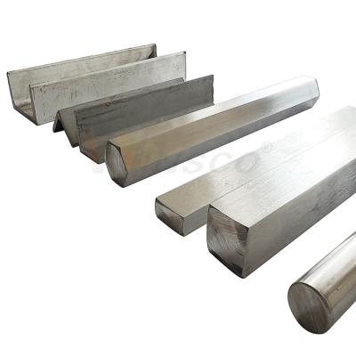 Cina Complete Specifications SUS 201 304 316 Grade Inox Rod Round Suqare Flat Hexagon Angle Channel Shape Stainless Steel Bar in vendita