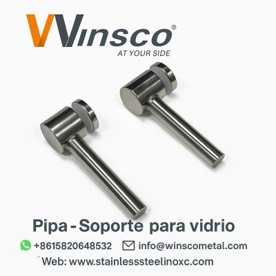 China SS 304 316 Satin espelho 32mmx12.7mmx70mm pinça de vidro inox 1' x 1/2' porta de vidro de aço inoxidável com tubo à venda