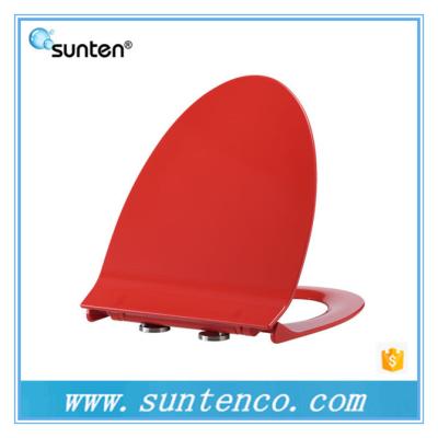 China Soft Closing Red Elongated V Shape Toilet Seat Manufacturer for sale
