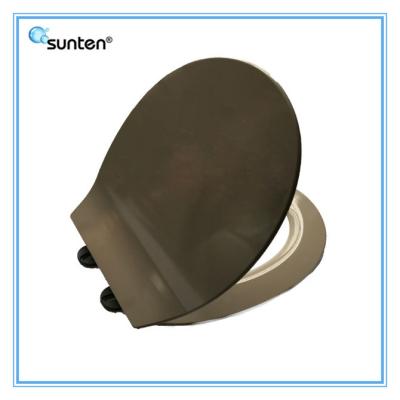 China Toilet Seat Bathroom Closed Front Soft Closing Grey Toilet Seat Covers for sale