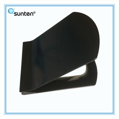 China Flushable UF Material Black Color D Shape Toilet Seat Covers for sale