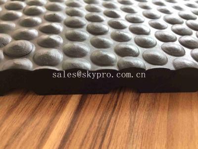 China 8mm-20mm Thickness Bubble Coin Interlocking Cow Horse Stable Rubber Mat Shock Absorption Rubber Mat for sale