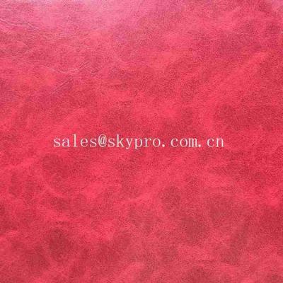 China OEM PU Synthetic Leather Embossed Crazy Horse PVC Synthetic Leather for Shoes / Bags for sale