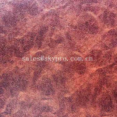 China OEM PU Synthetic Leather Embossed Crazy Horse PVC Synthetic Leather for Shoes / Bags for sale