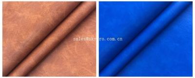 China 0.8mm Soft Crazy Horse Leather Perspiration Absorption No Crease PU PVC Faux Leather for sale