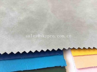 China Environmental Protection PU Synthetic Leather Embossed PU Imitation Sheep Shrunk Grain for sale