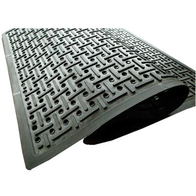 China Wet Area Anti slip Drainage Hole Rubber Flooring Mat for Industrial Kitchen Workshop for sale